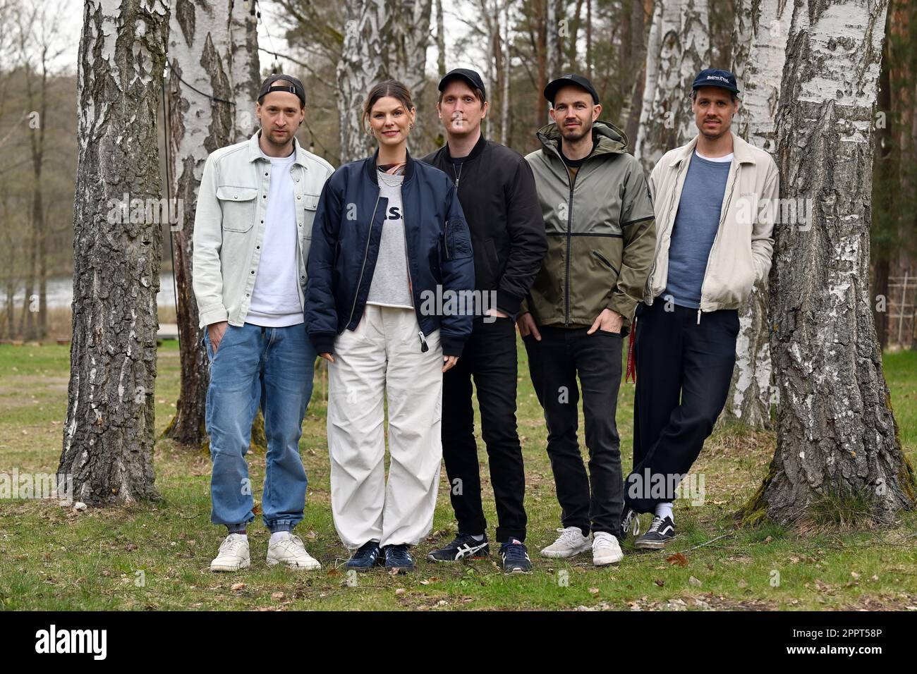 Rheinsberg, Germany. 19th Apr, 2023. German pop-rock band Juli ...