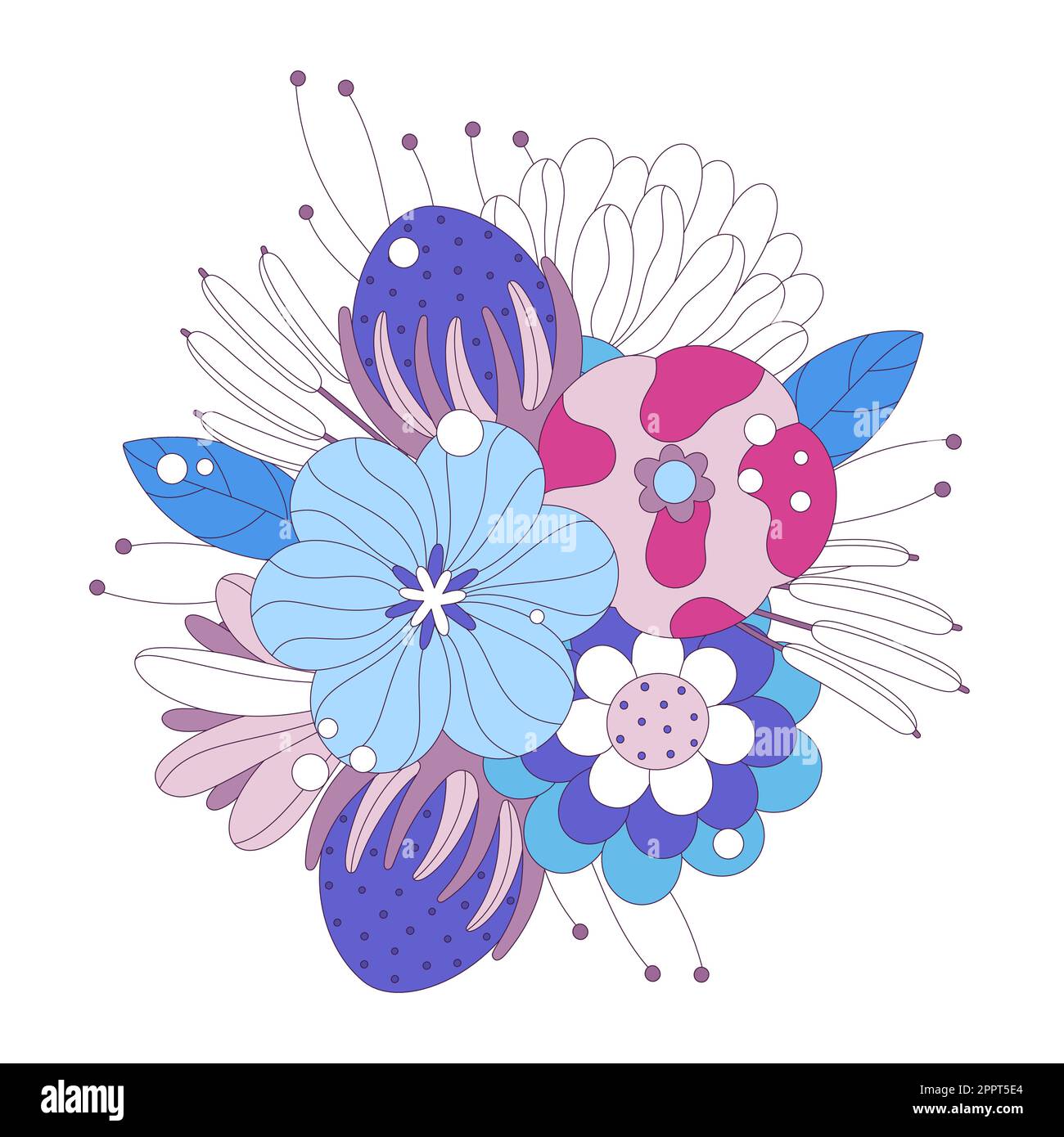 Winter snowy bouquet isolated on white background. Floral composition ...