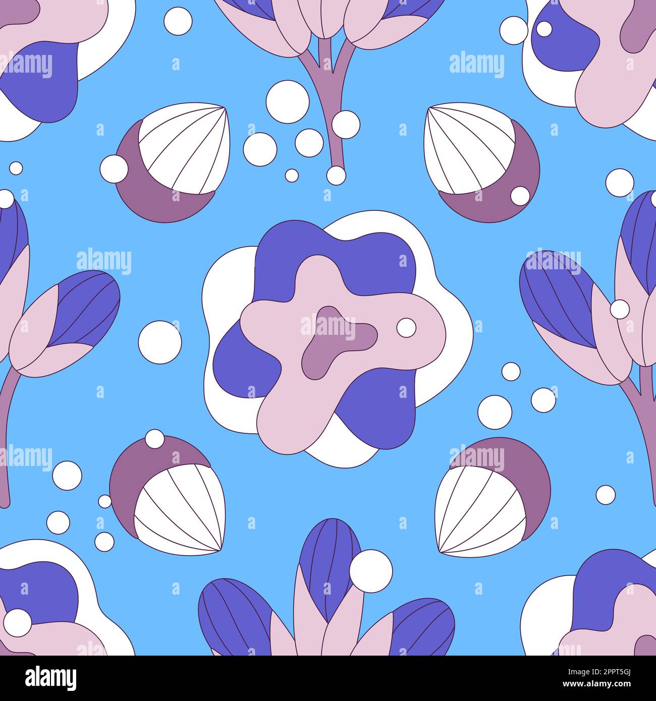 Snowy floral seamless pattern. Winter garden. Repeating background of ...