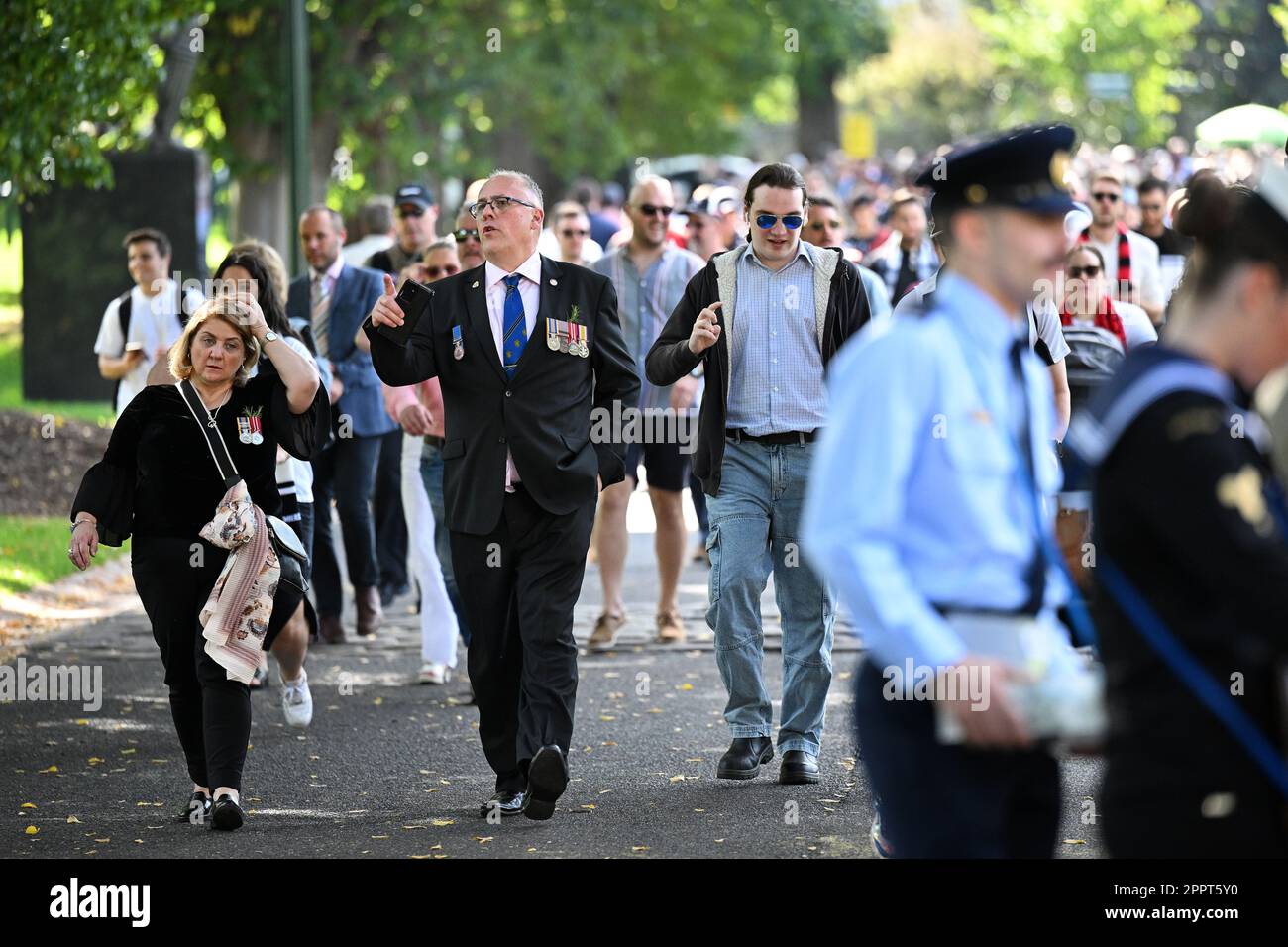 Spectators arrive to the AFL Round 6 match between the Collingwood ...