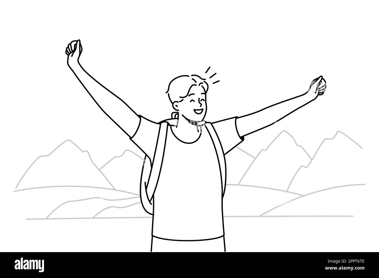 Guy travel backpack on Stock Vector Images - Alamy