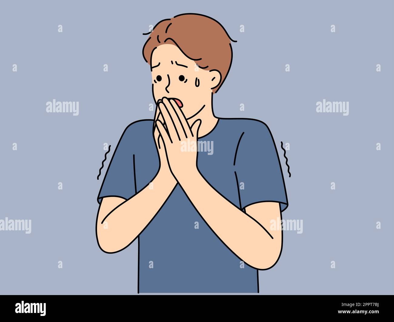 Cartoon man fear hi-res stock photography and images - Alamy