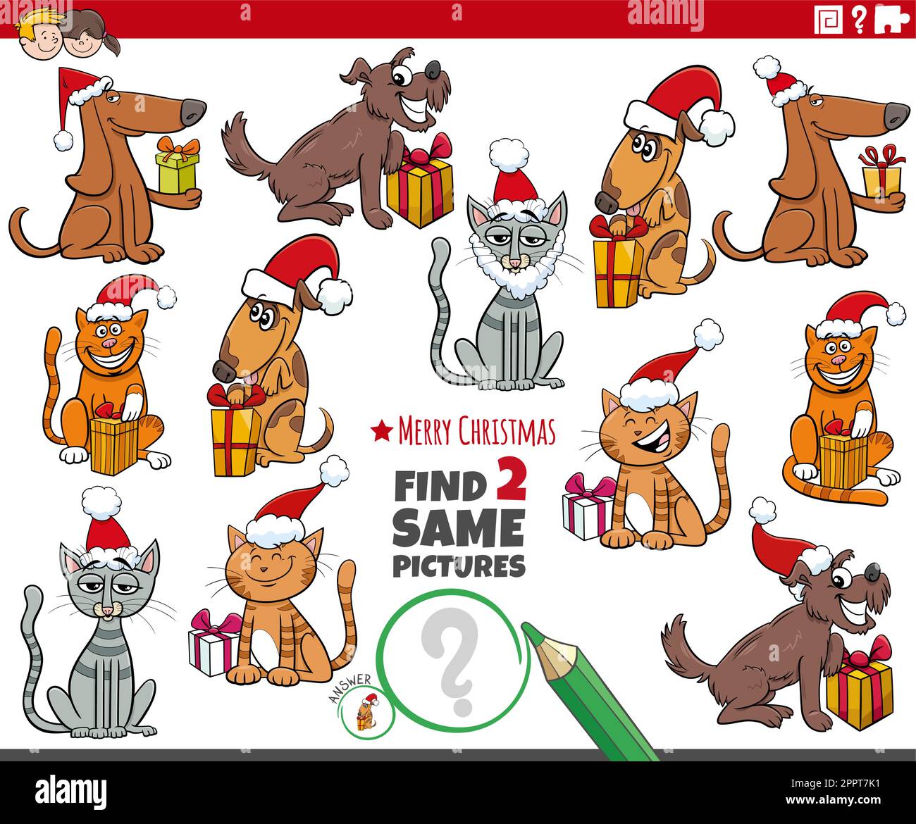 Two children with santa claus Stock Vector Images - Alamy