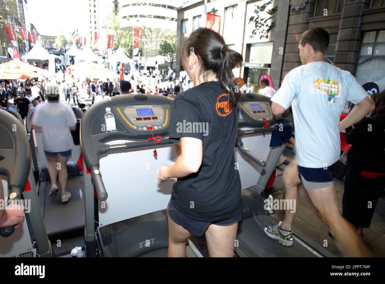 Corporate teams raise funds for each 100 metres they run on treadmills ...