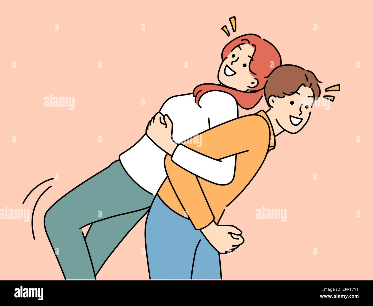 Happy smiling friends playing Stock Vector Images - Alamy