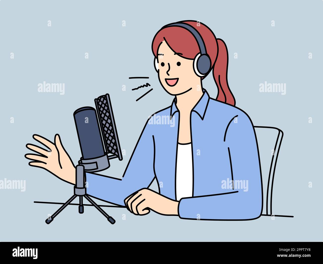 Broadcaster and radio presenter Stock Vector Images - Alamy