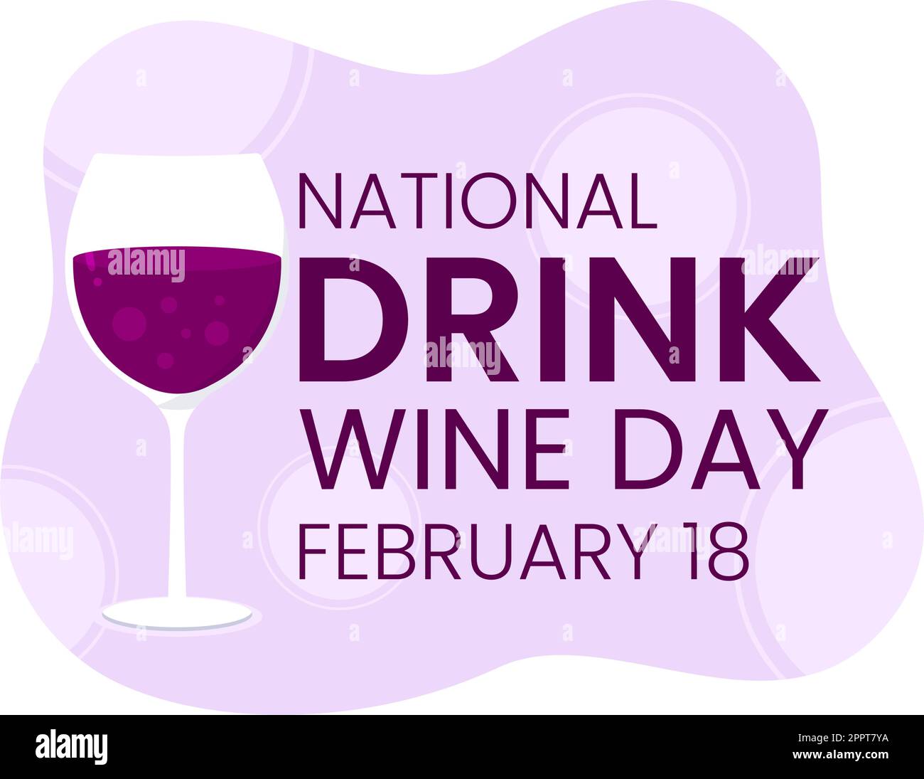 National Drink Wine Day on February 18 with Glass of Grapes and Bottle ...