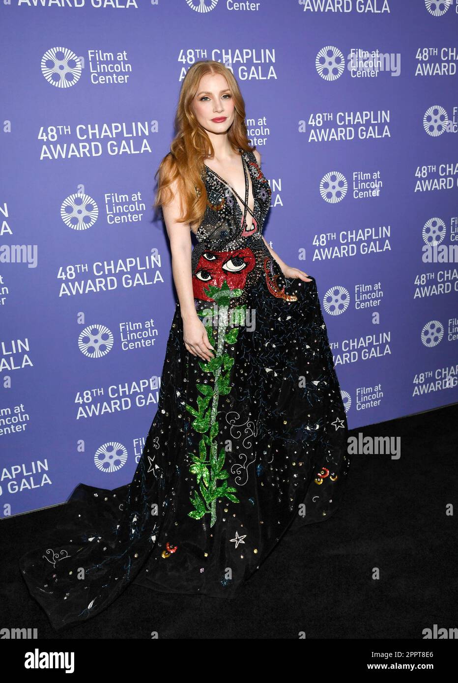 Jessica Chastain attends the 48th Chaplin Award gala at Alice Tully ...