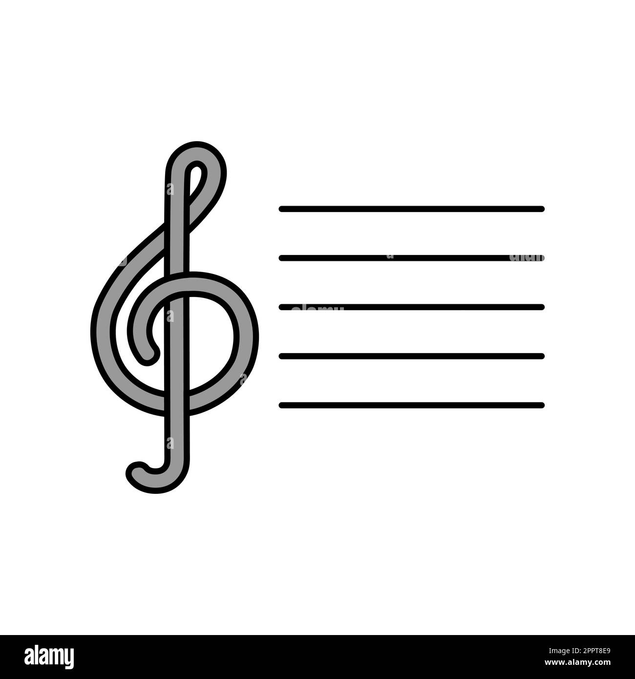 Treble clef vector greyscale icon. Music sign Stock Vector Image & Art ...