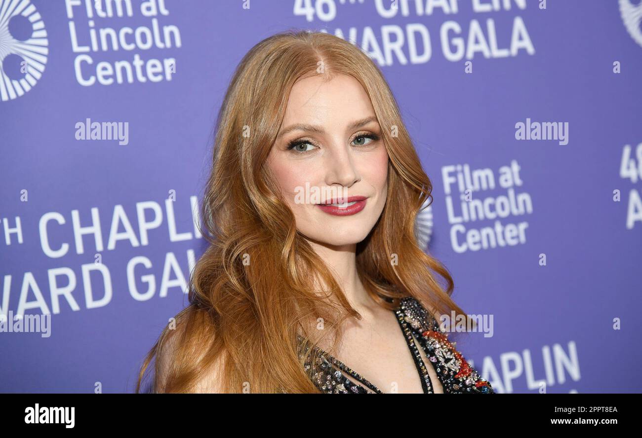 Jessica Chastain attends the 48th Chaplin Award gala at Alice Tully ...
