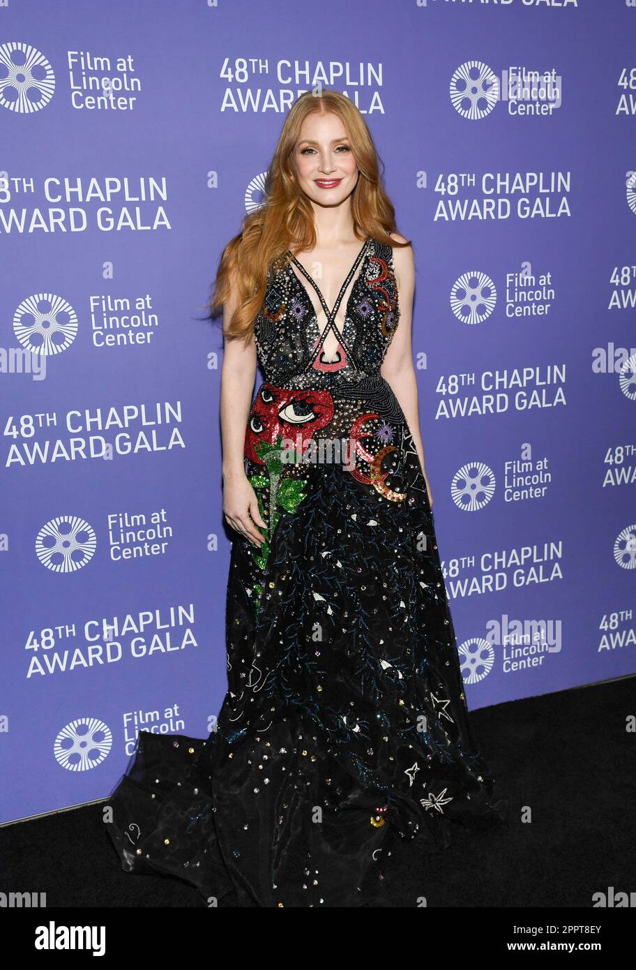 Jessica Chastain attends the 48th Chaplin Award gala at Alice Tully ...