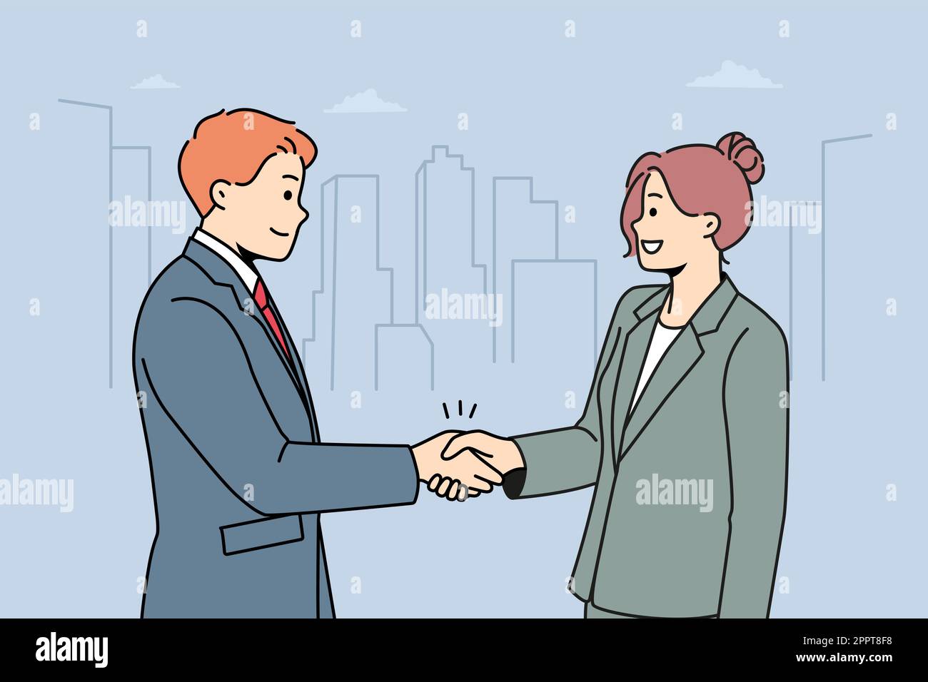 Man woman handshake drawing Stock Vector Images - Alamy