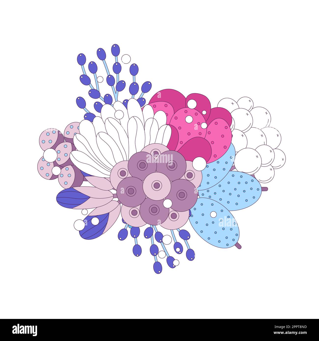 Winter snowy bouquet isolated on white background. Floral composition ...