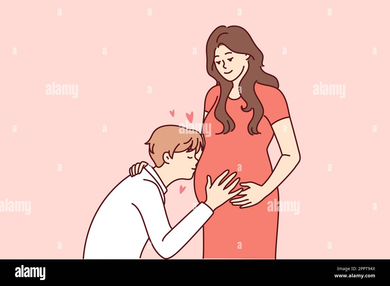 Man woman couple expecting baby Stock Vector Images - Alamy