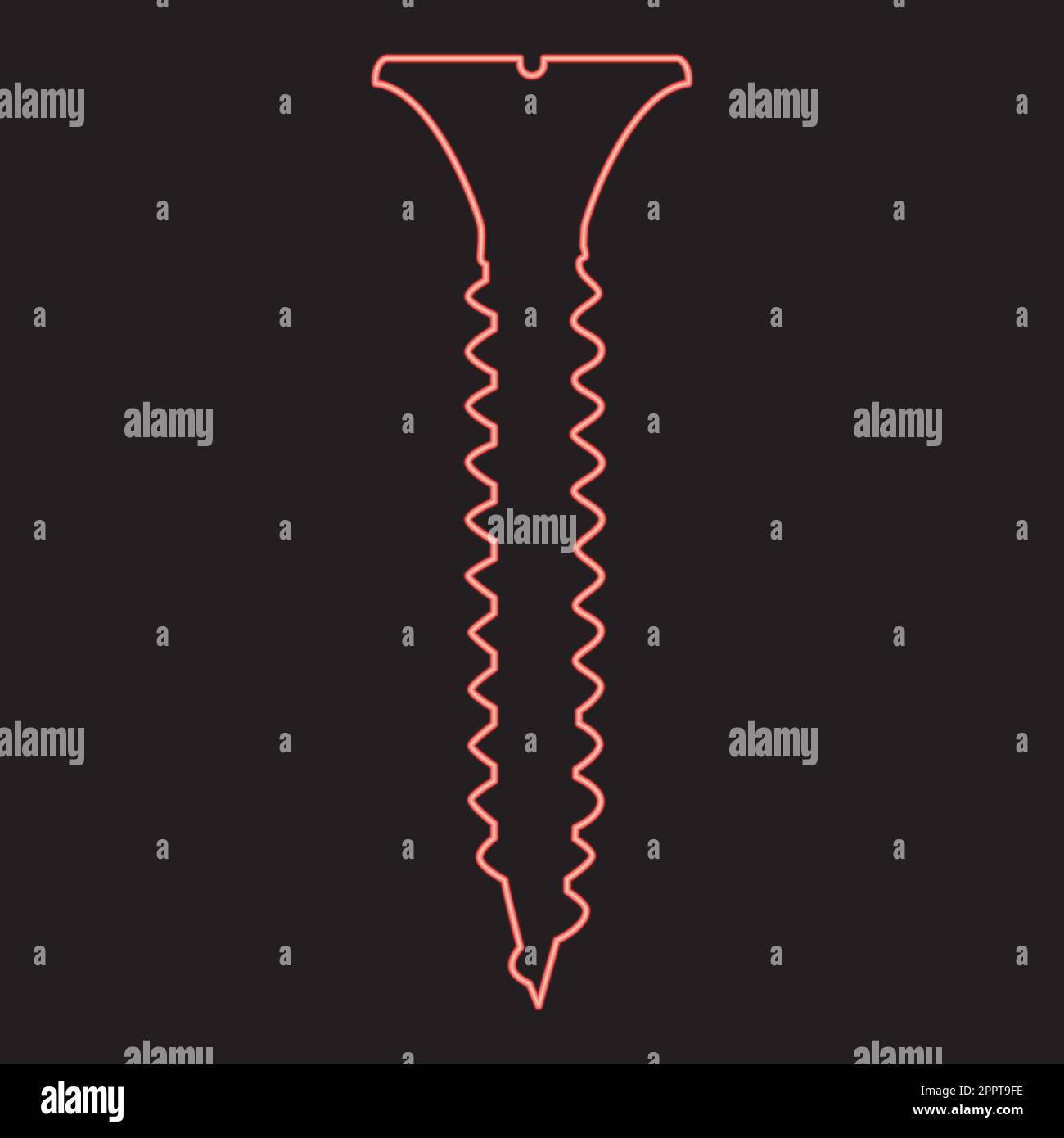 Neon screw red color vector illustration image flat style Stock Vector ...