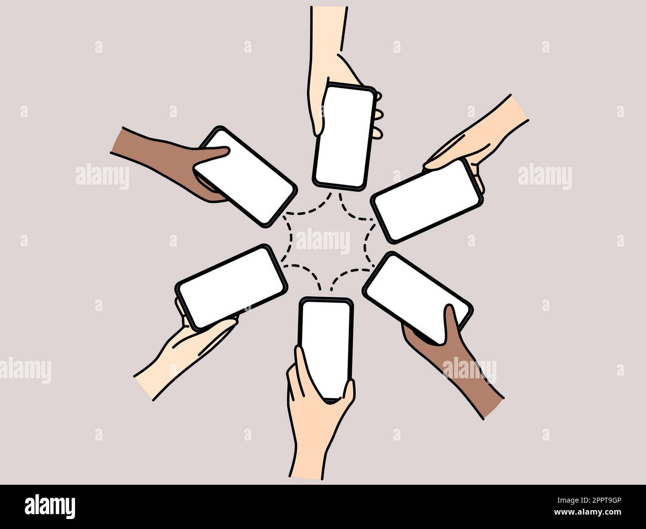 Cellphones hands Stock Vector Images - Alamy