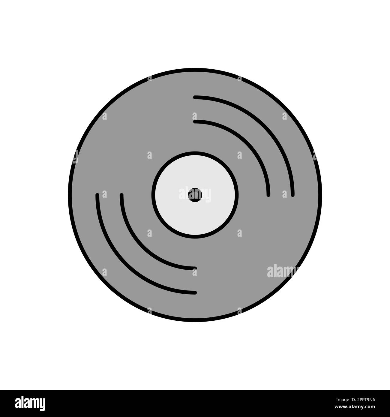 Vinyl record, lp record vector greyscale icon Stock Vector Image & Art ...