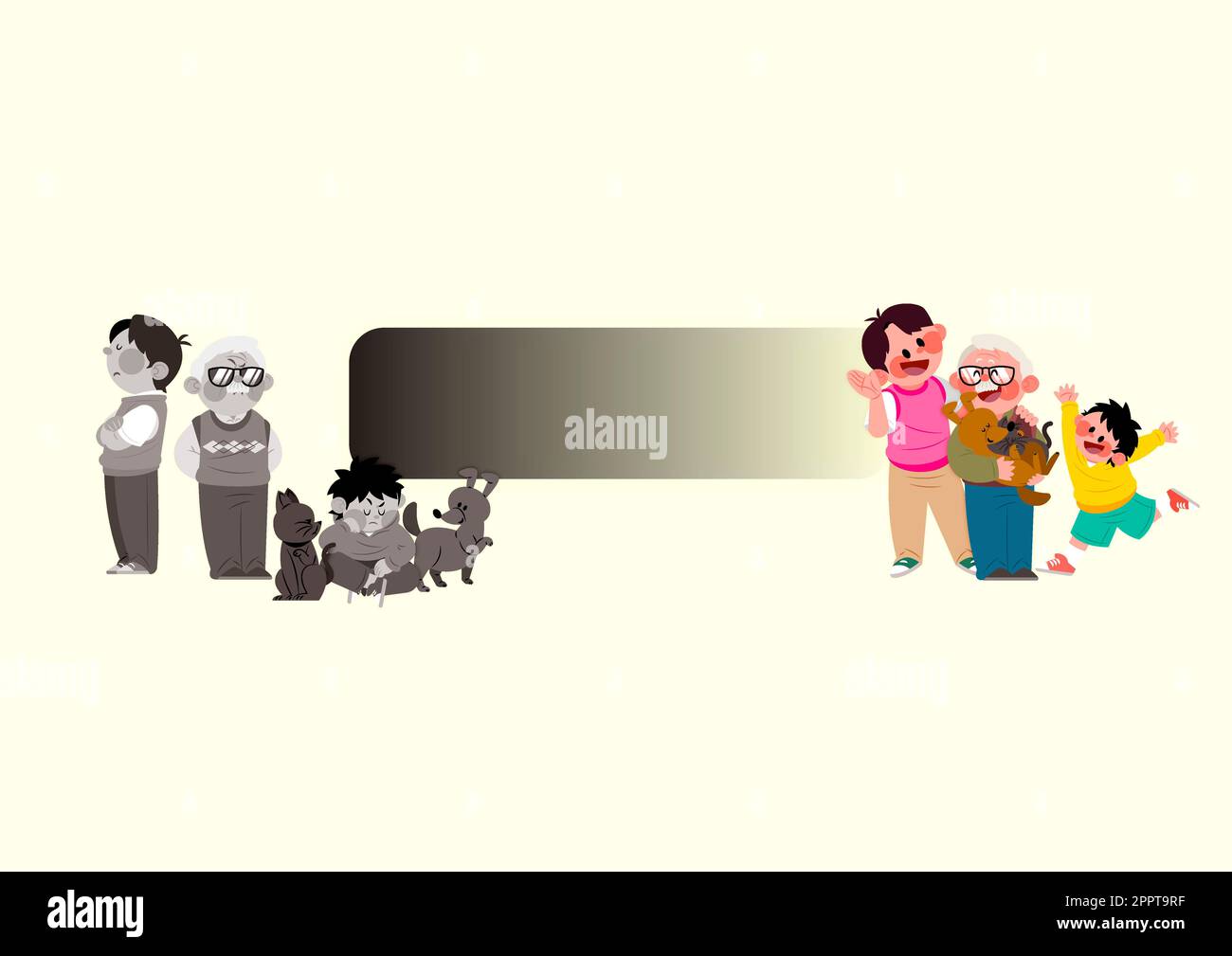 all are equal, diversity respect campaign drawing with characters Stock ...