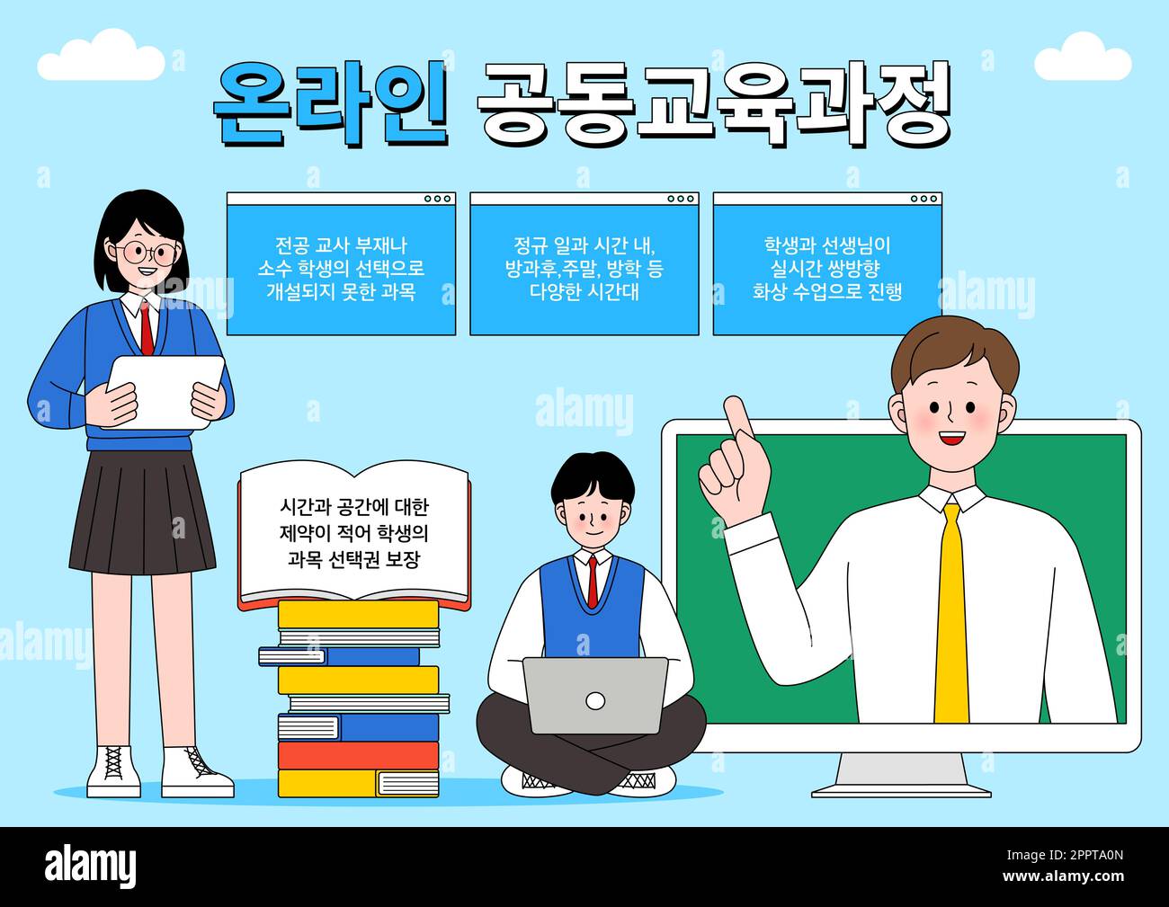 infographic drawing of high school credit grading system in Korea Stock ...