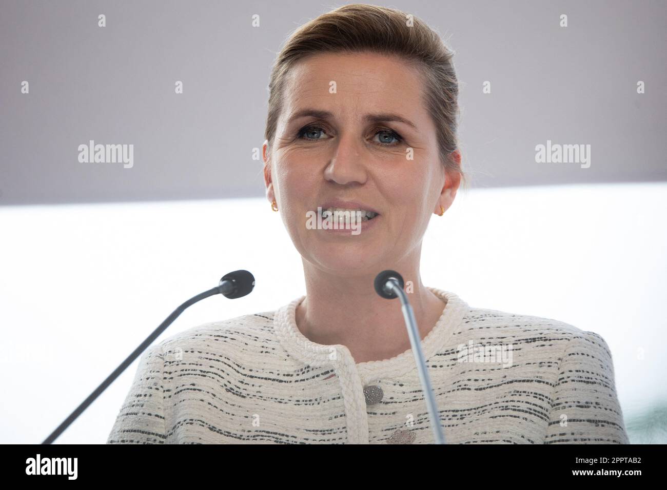 Ostend, Belgium. 24th Apr, 2023. Mette Frederiksen, Prime Minister of ...