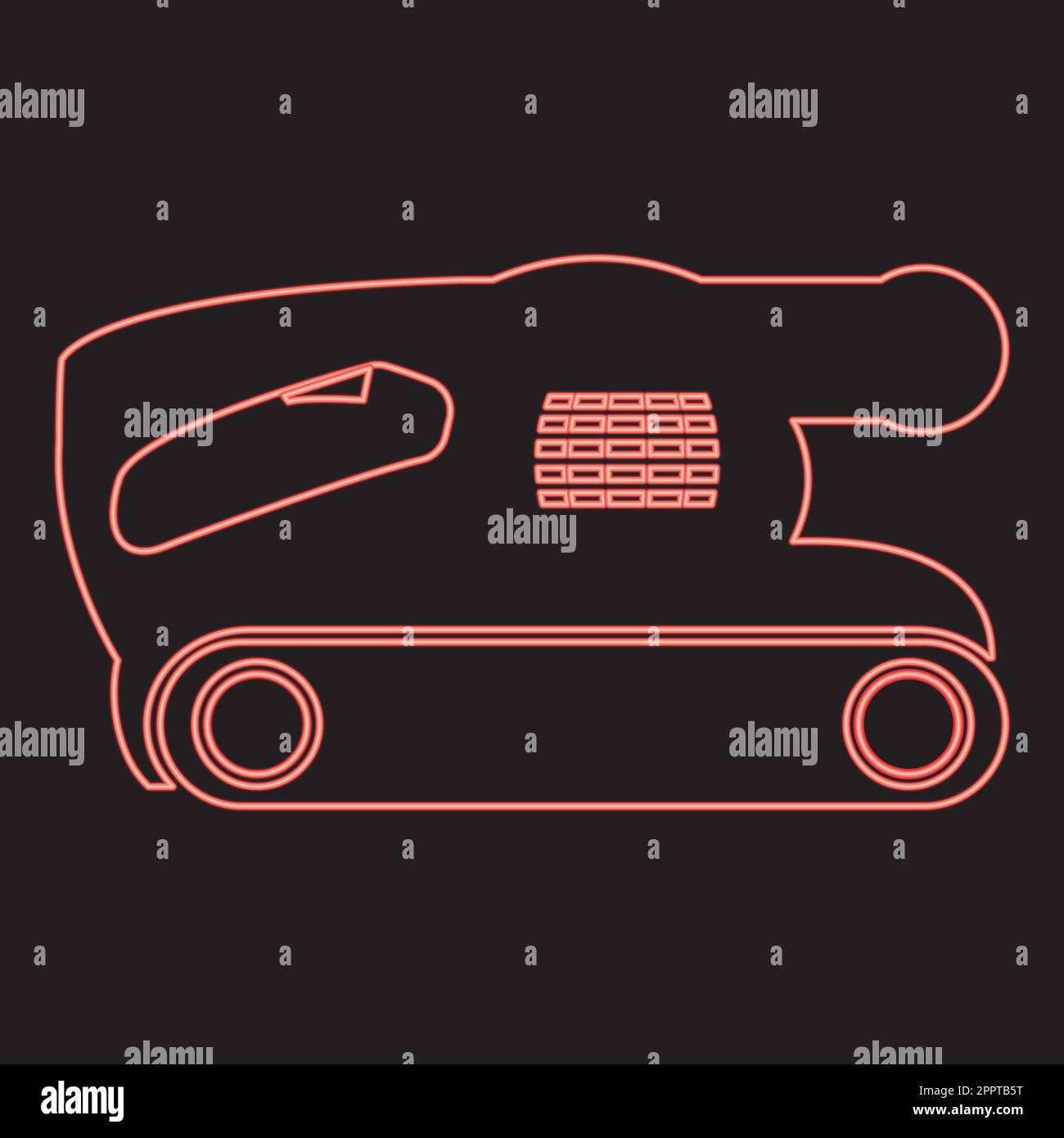 Neon belt sanding machine for grain finishing held polishing power tool ...