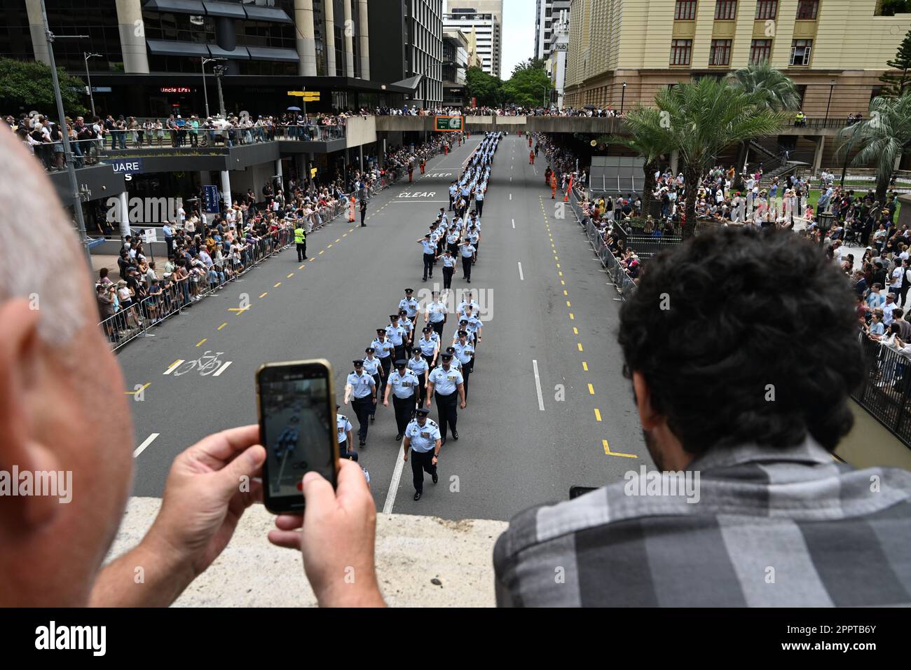 Members of the Royal Australian Air Force (RAAF) are seen marching ...
