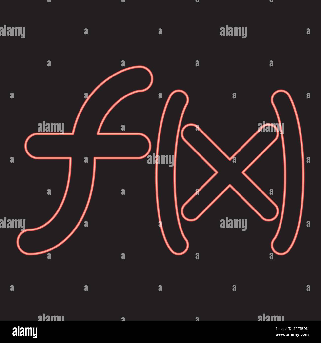 Neon symbol function red color vector illustration image flat style ...