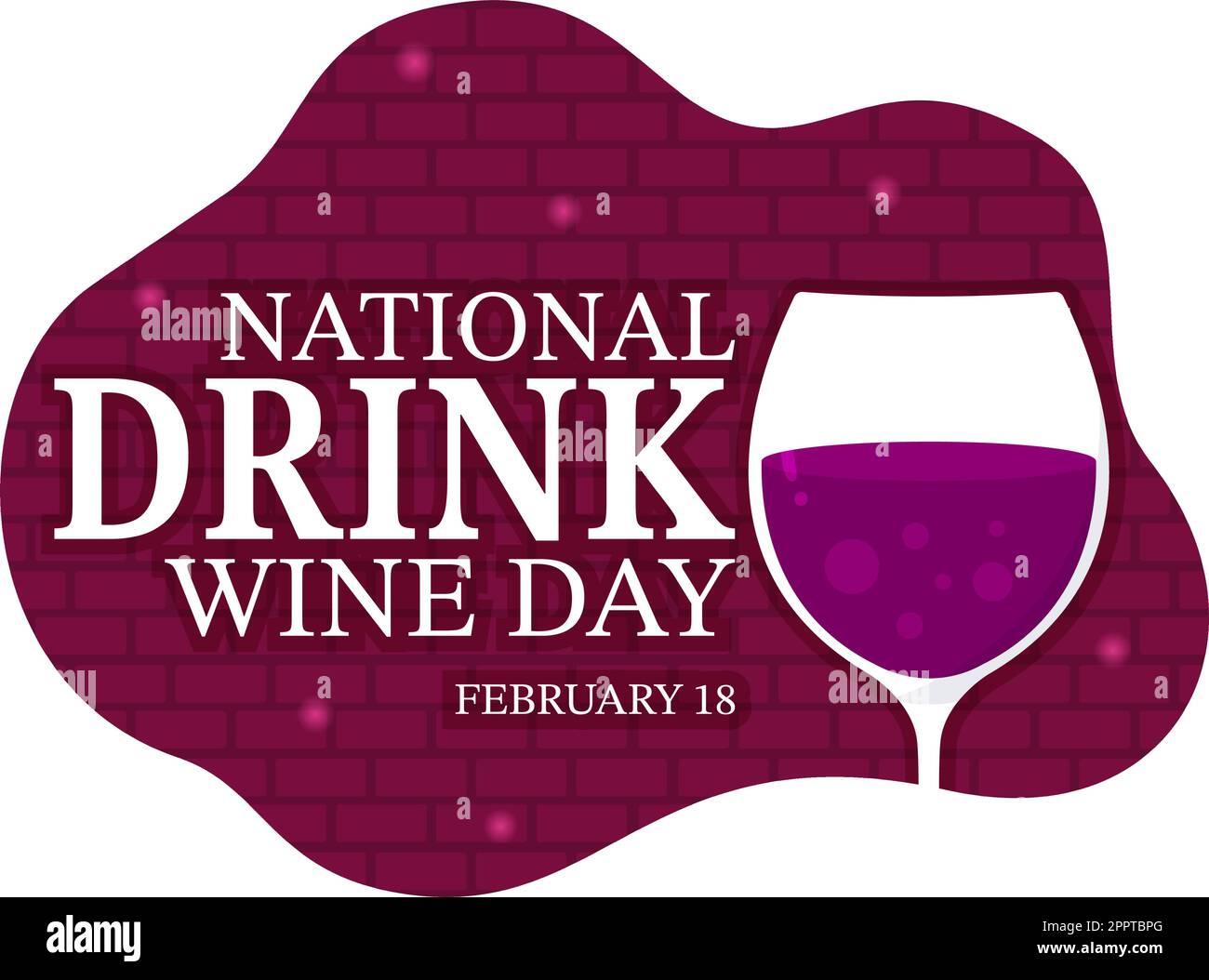 National Drink Wine Day on February 18 with Glass of Grapes and Bottle ...
