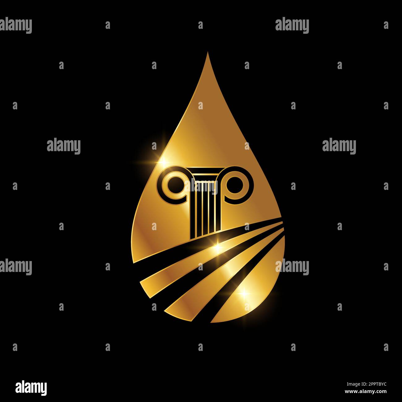 Golden Water Drop Logo Vector Icon Stock Vector Image & Art - Alamy