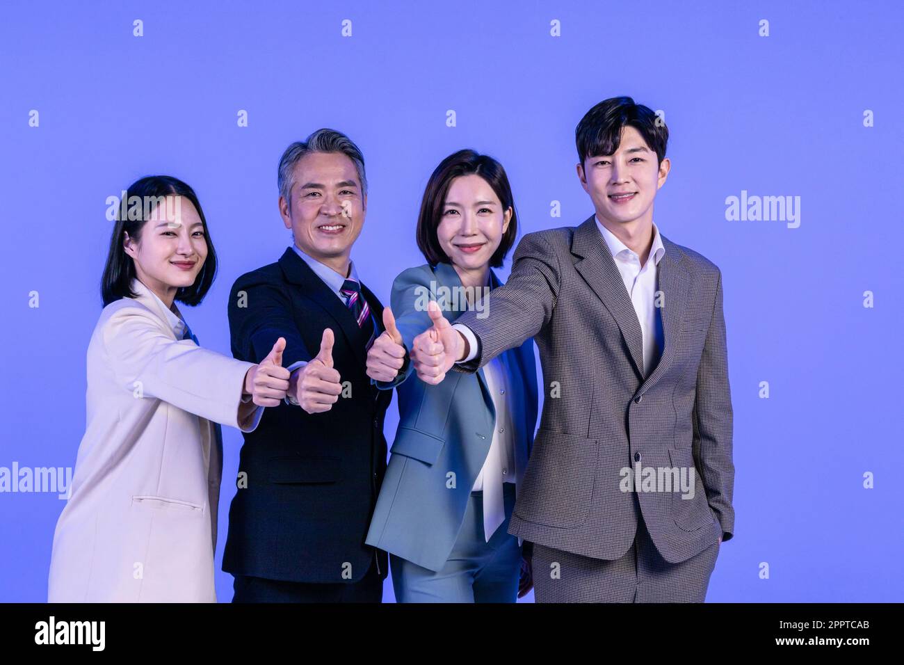 Asian Korean senior, middle aged and young male and female colleagues ...