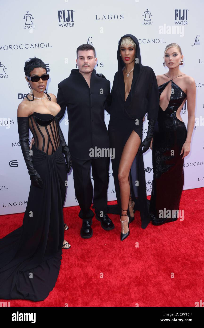 Teyana Taylor, Eli Mizrahi, Cindy Bruna, Elsa Hosk attend Daily Front ...