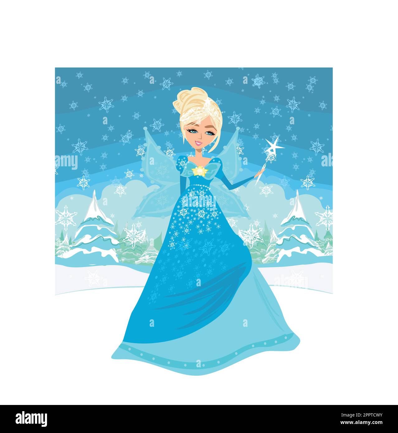 Beautiful winter fairy with magic wand Stock Vector Image & Art - Alamy