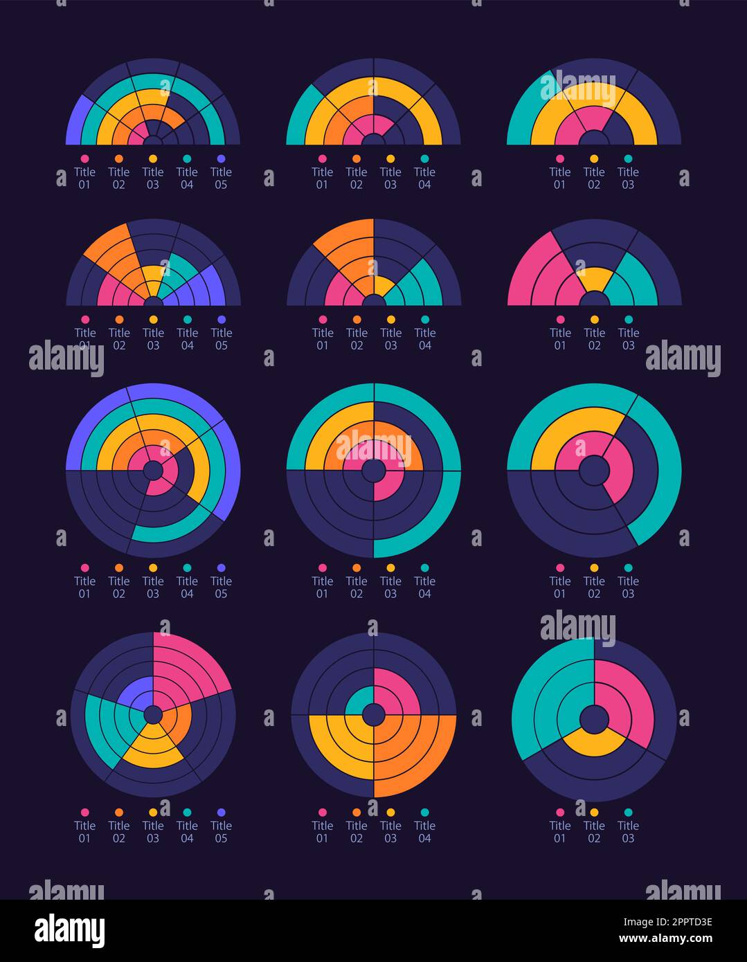 Pie chart semicircle Stock Vector Images - Alamy