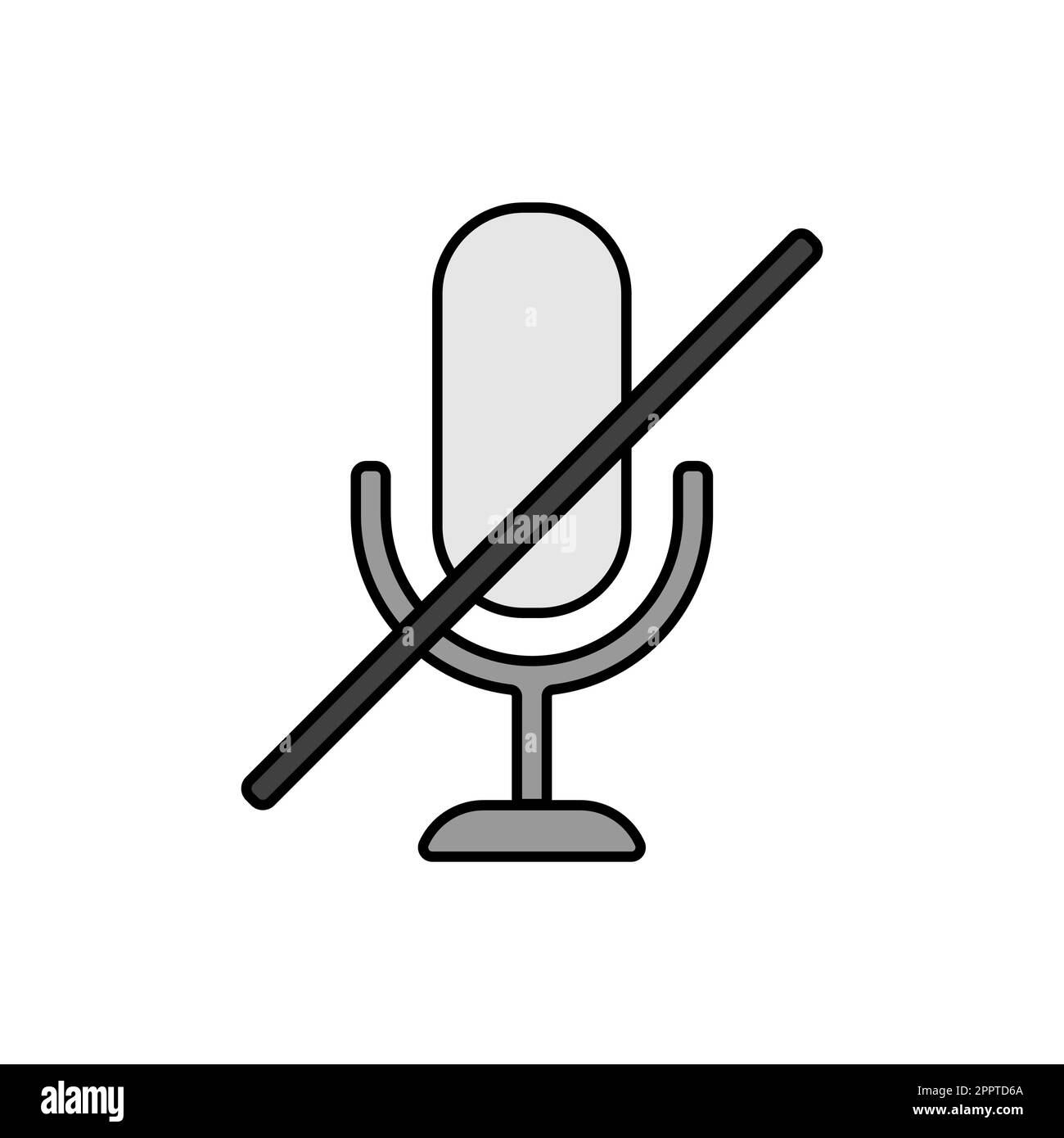 Microphone, mic mute vector greyscale icon Stock Vector Image & Art - Alamy