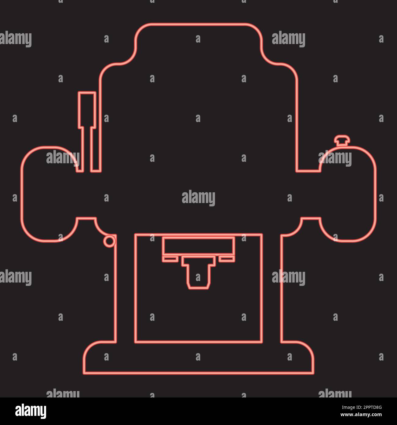 Neon milling cutter red color vector illustration image flat style ...