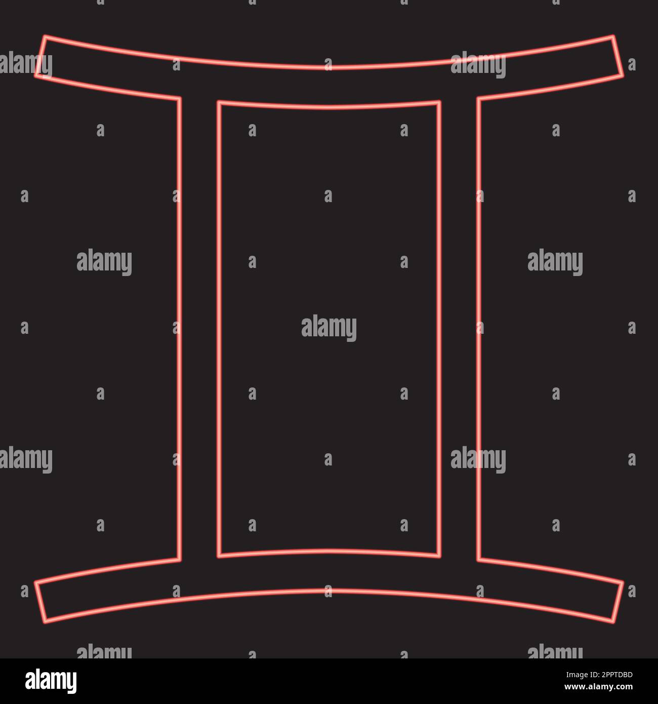 Neon twin symbol red color vector illustration image flat style Stock ...