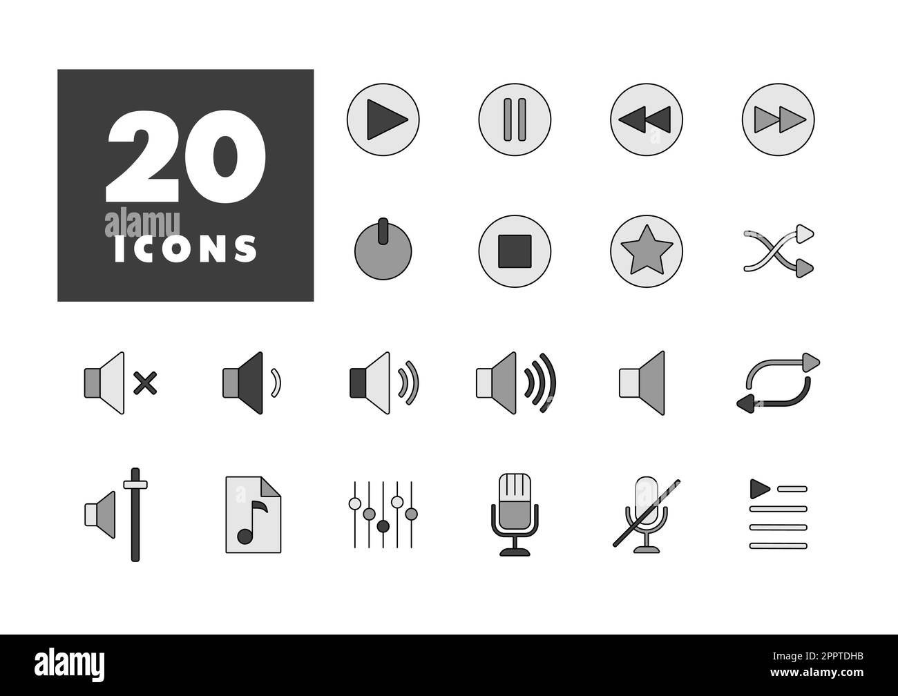 Multimedia user interface vector greyscale icons set Stock Vector Image ... Multimedia user interface vector greyscale icons set Stock Vector Image ...