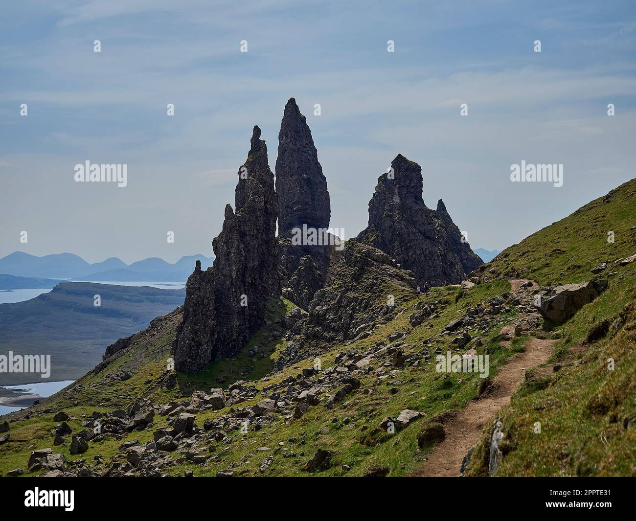 iconic rock formation of old man of storr on the isle of skye in ...