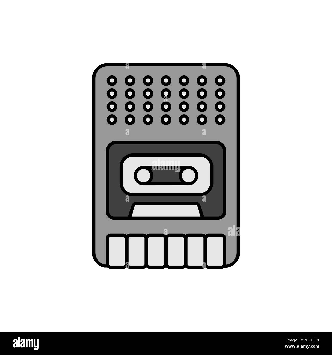 Vintage audio tape recorder vector greyscale icon Stock Vector Image ...