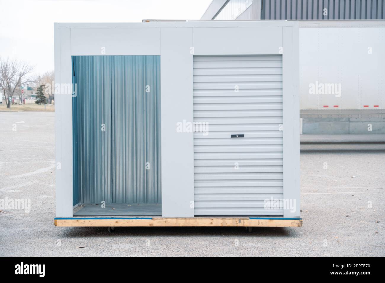 Full size Storage unit on display in parking lot Stock Photo - Alamy