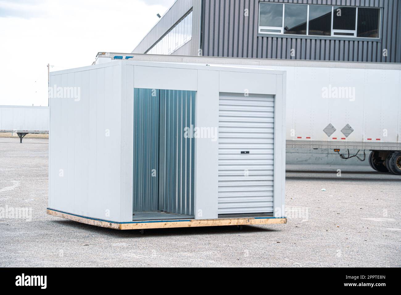 Full size Storage unit on display in parking lot Stock Photo - Alamy