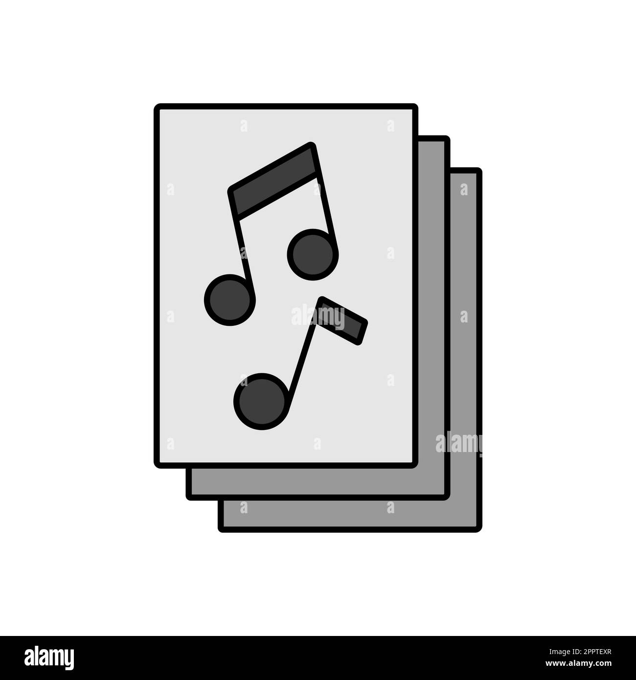 Music book with musical notes vector greyscale icon Stock Vector Image ...