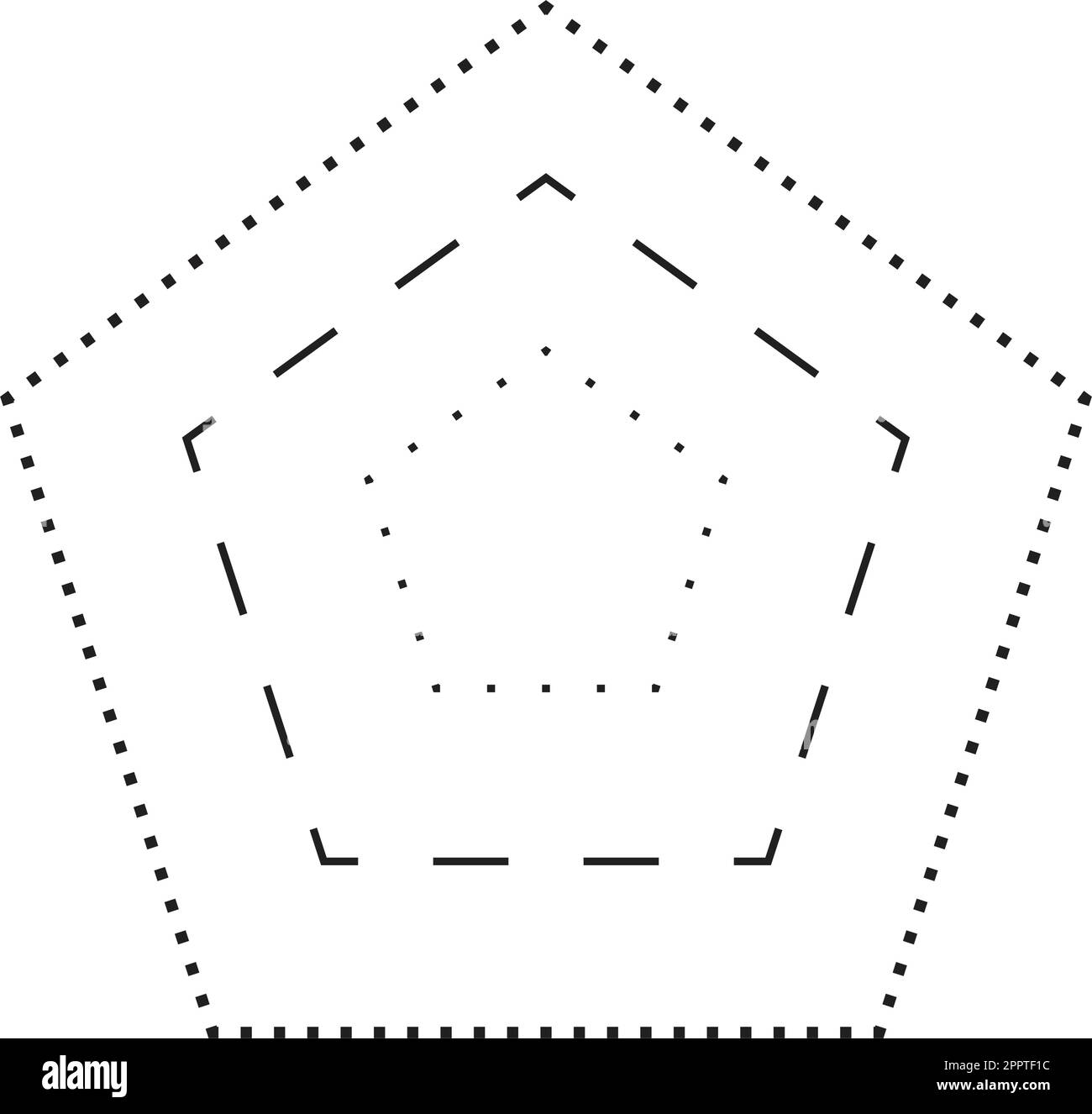 Tracing pentagon shape symbol, dashed and dotted broken line element ...