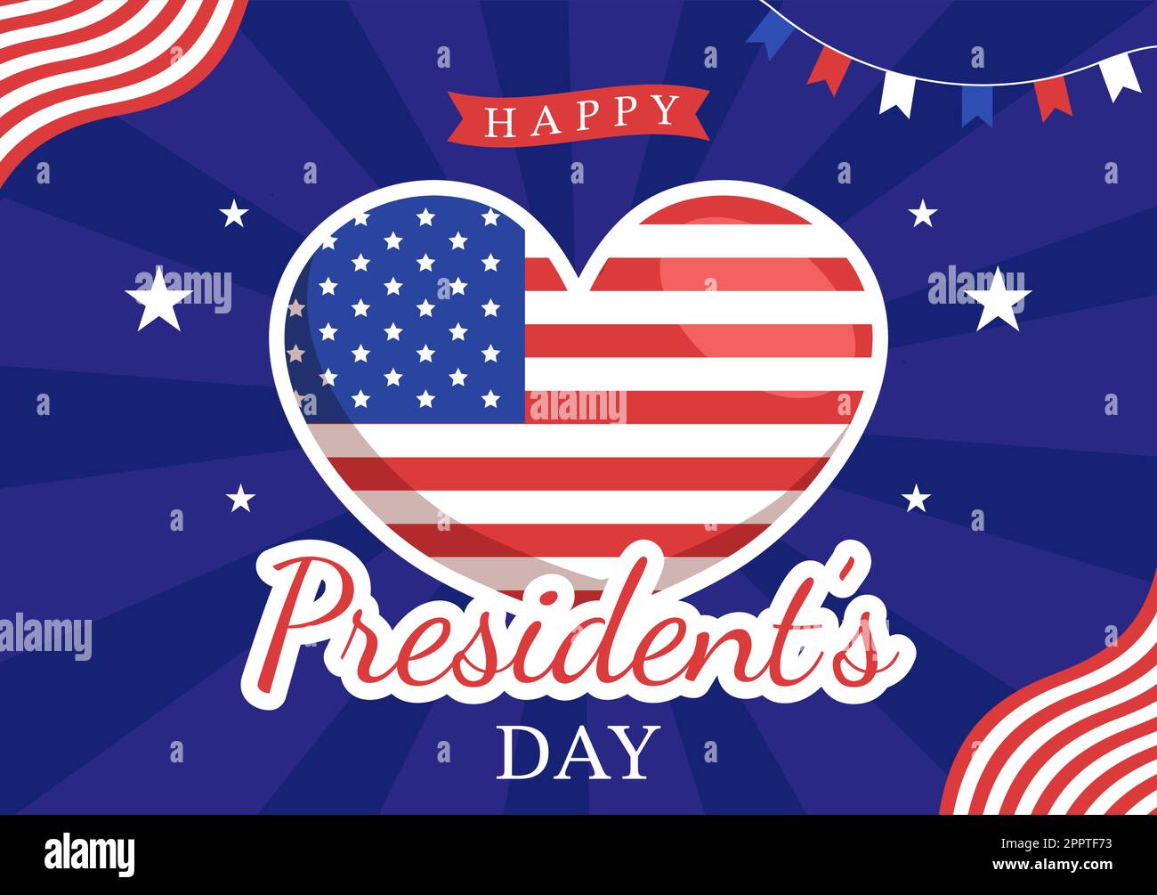 Happy Presidents Day with Stars and USA Flag for the President of ...