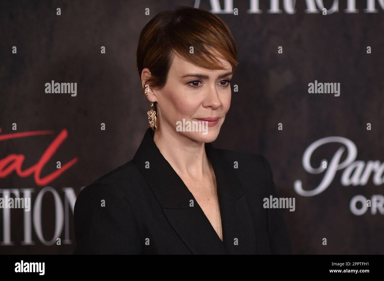 Sarah Paulson arrives at the premiere of "Fatal Attraction" on Monday ...
