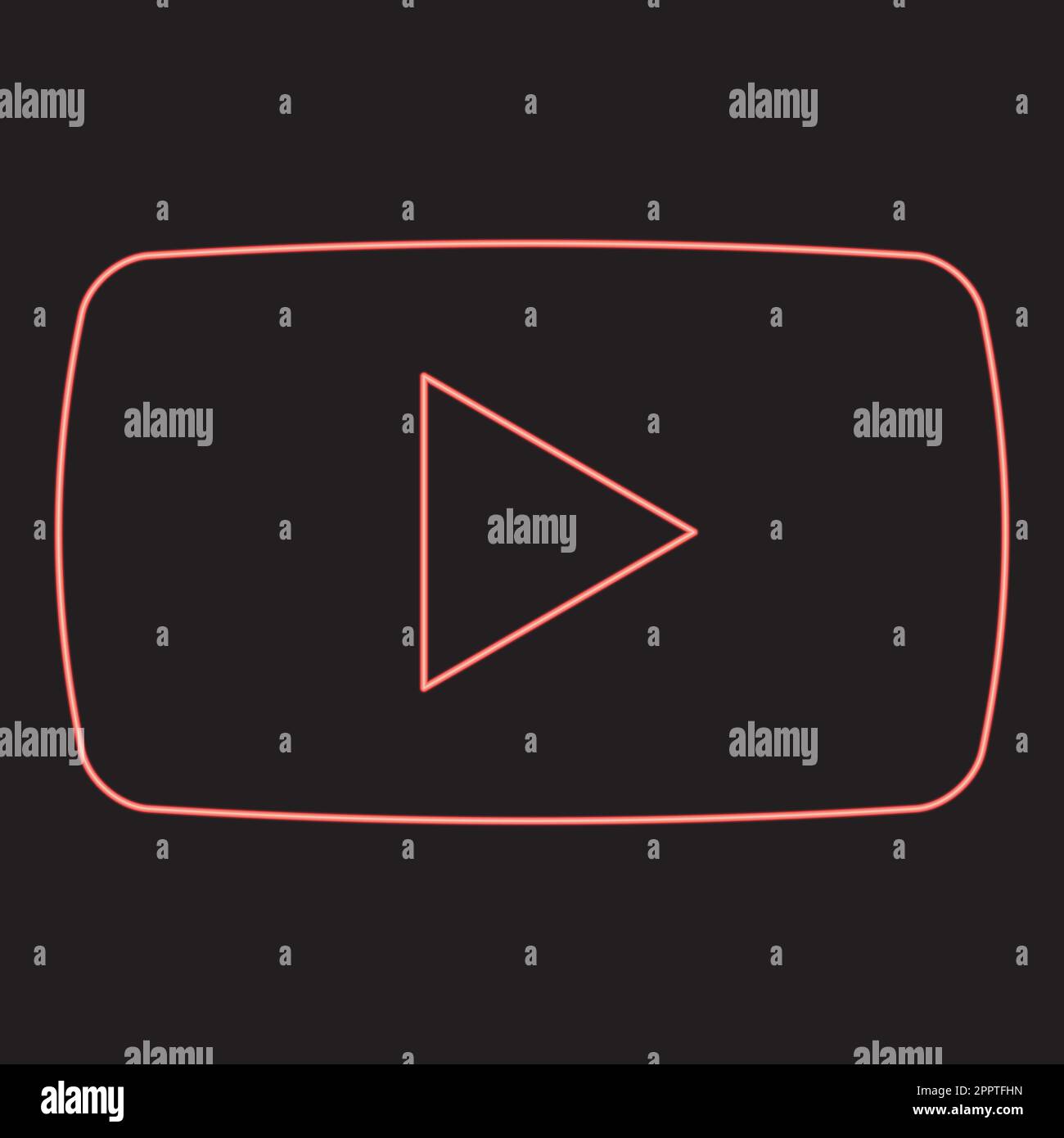 Neon play button red color vector illustration image flat style Stock ...