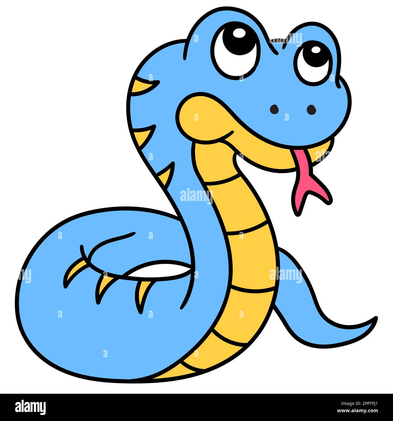 giant venomous python, doodle kawaii. doodle icon image Stock Vector ...