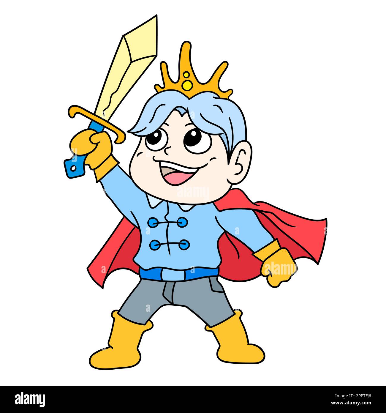 King raises sword Stock Vector Images - Alamy