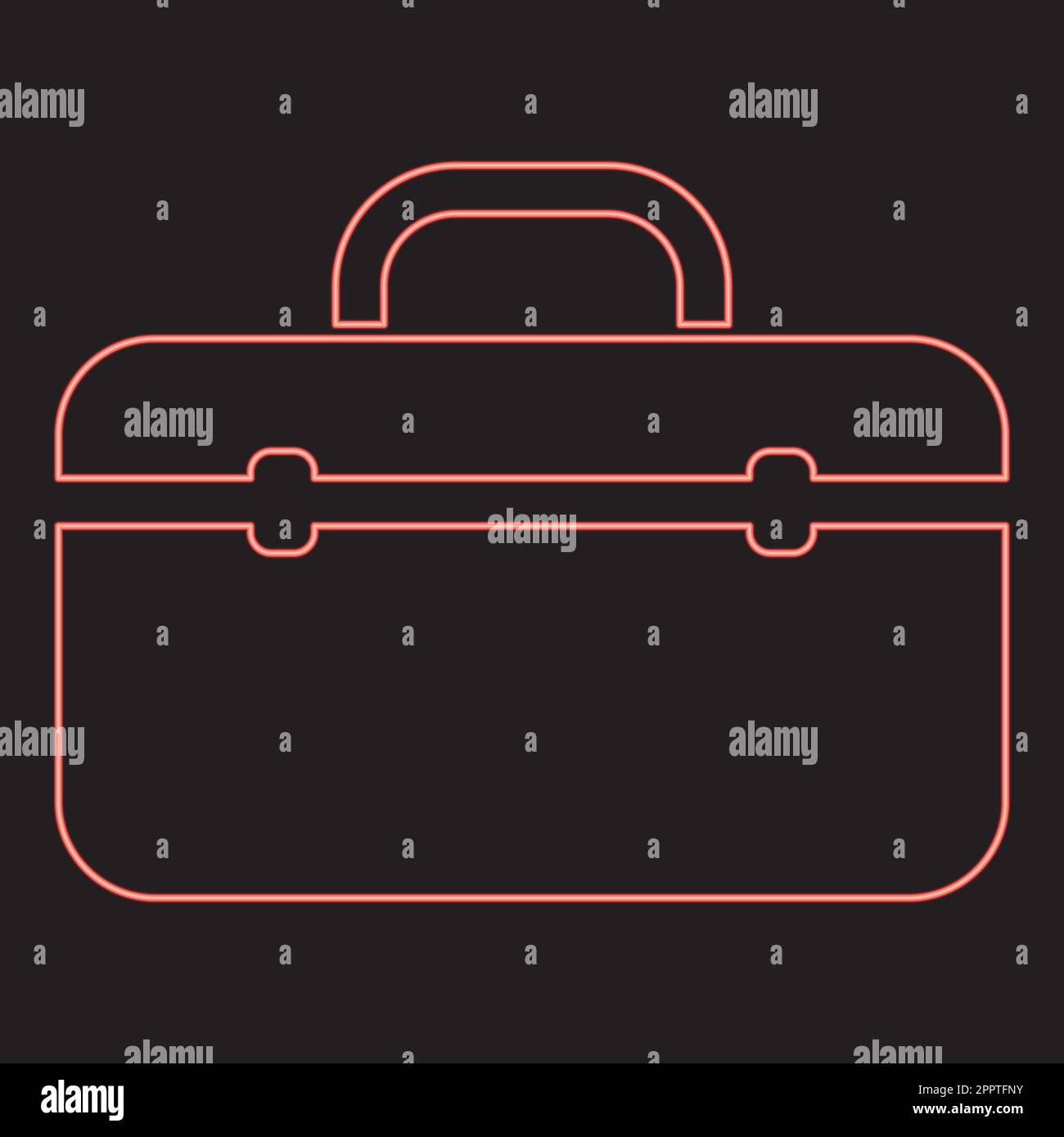 Neon tool box professional red color vector illustration image flat ...
