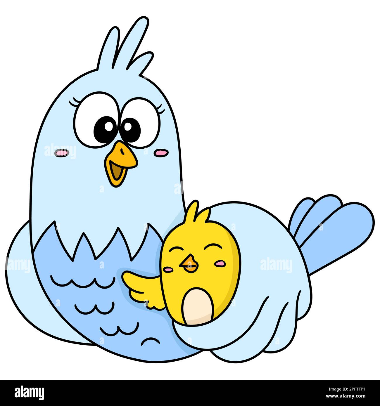 Cartoon Bird And Young